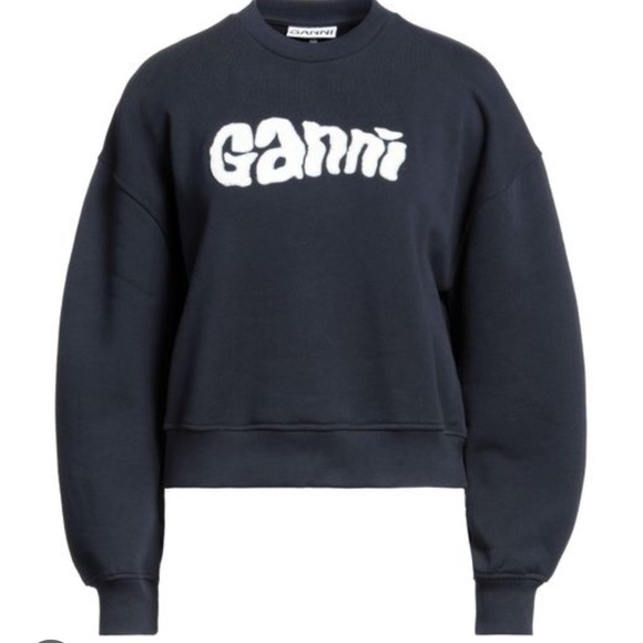 Ganni | Tops | Ganni Logo Sweatshirt | Poshmark